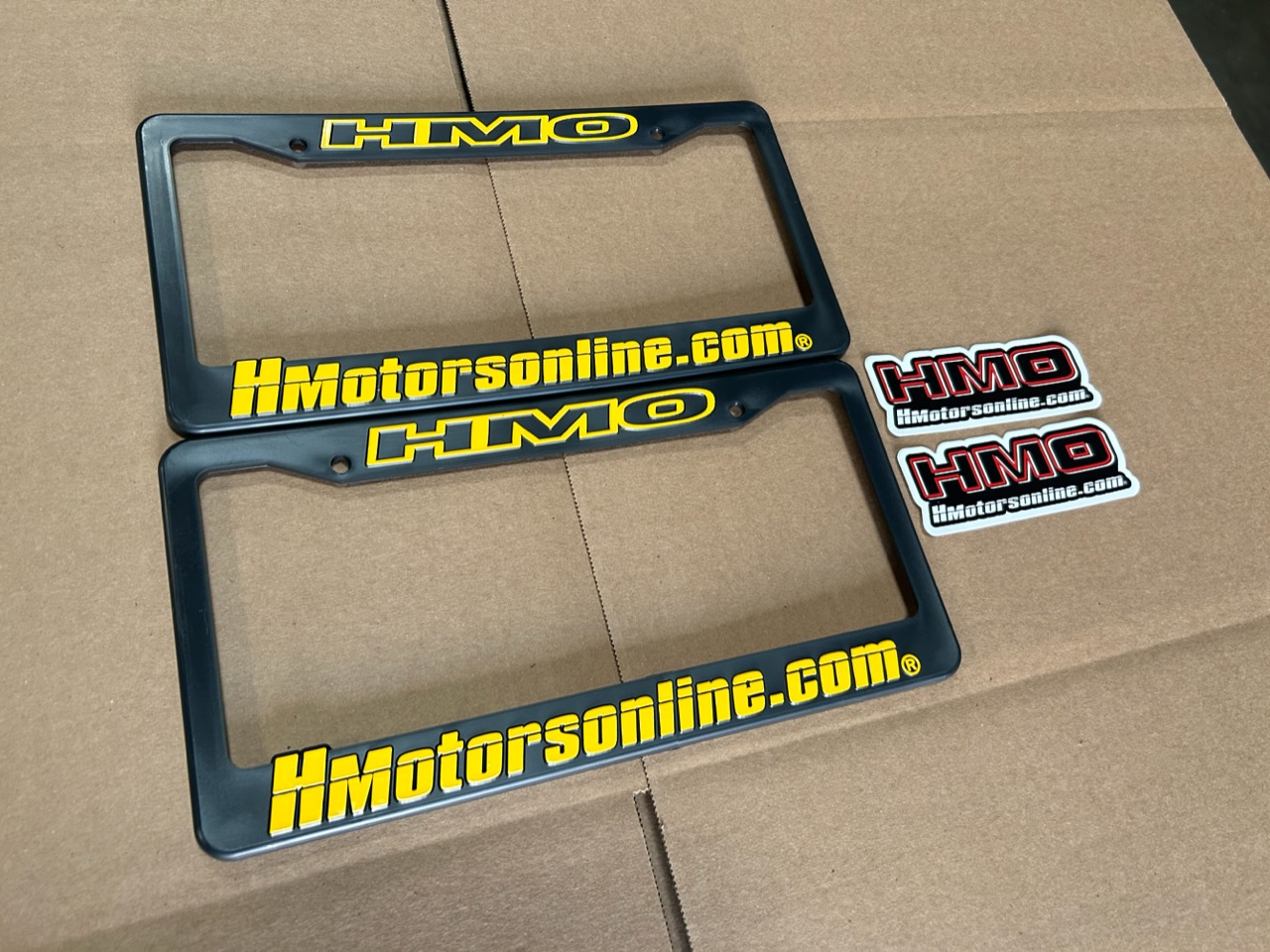 2 YELLOW HMO License Plate Frames – HMotorsOnline